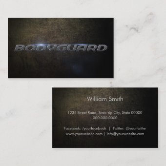 Bodyguard Business Card | Zazzle