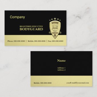 Bodyguard Business Card | Zazzle