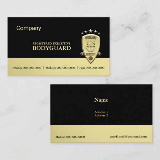 Bodyguard Business Card | Zazzle