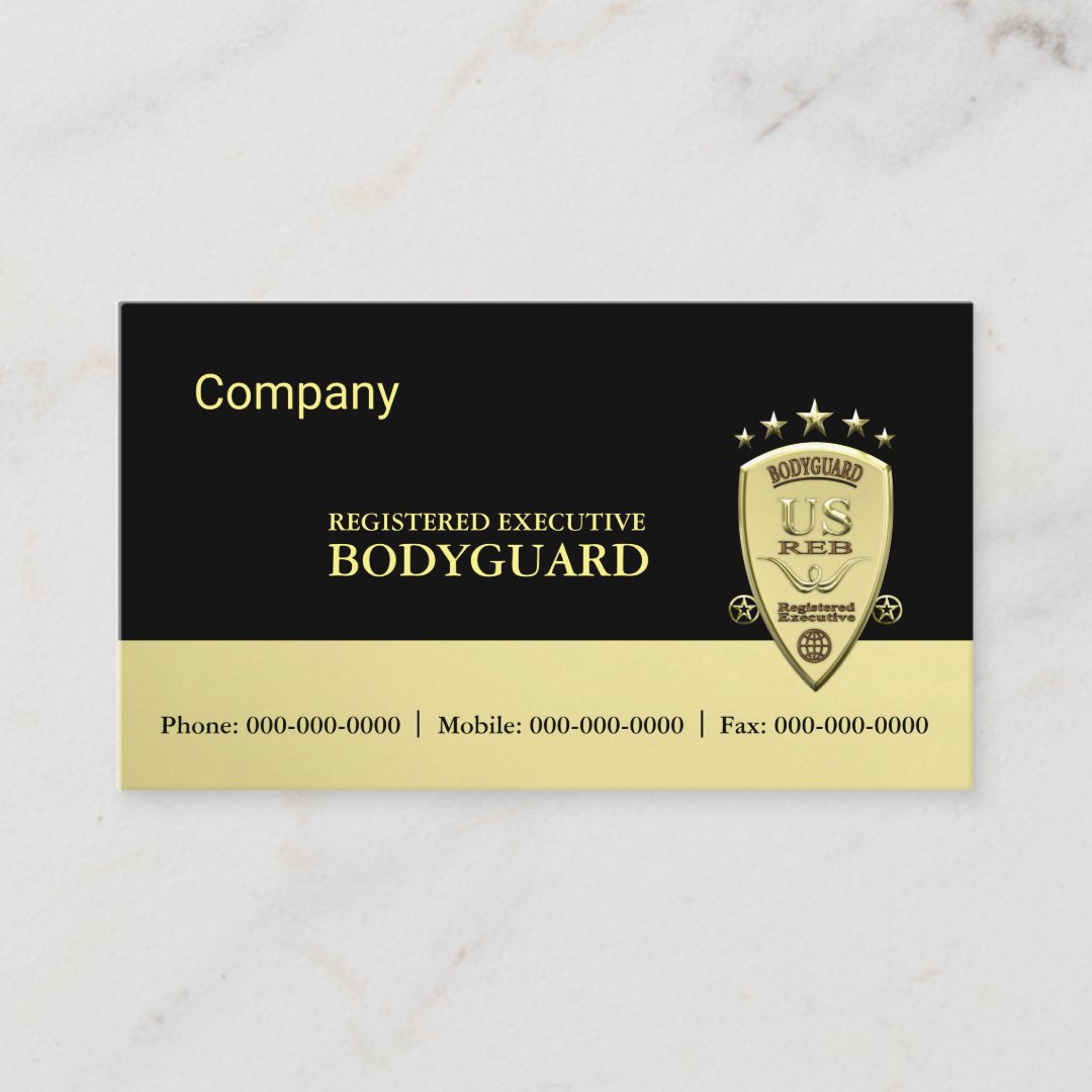 Bodyguard Business Card | Zazzle
