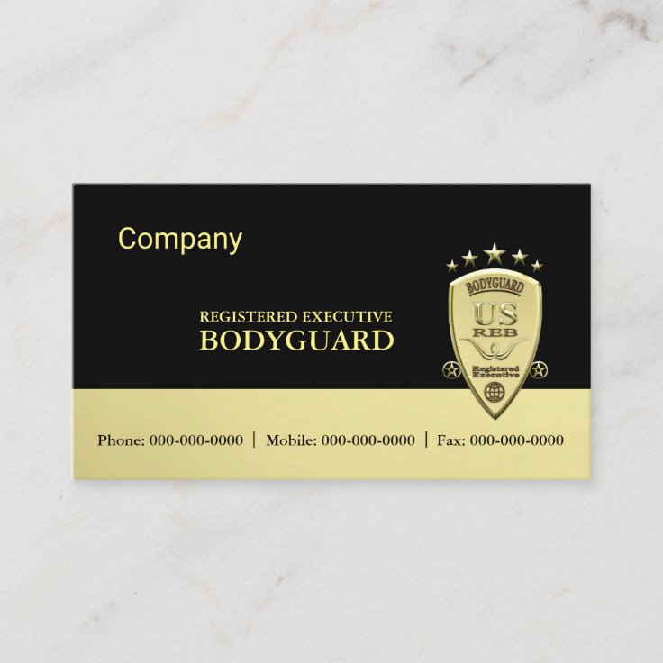 Bodyguard Business Card | Zazzle