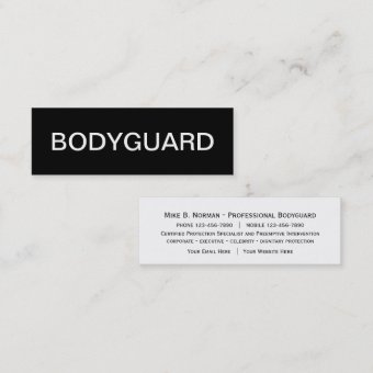 Bodyguard Business Cards | Zazzle
