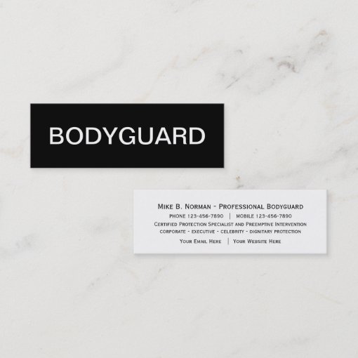 Bodyguard Business Cards | Zazzle