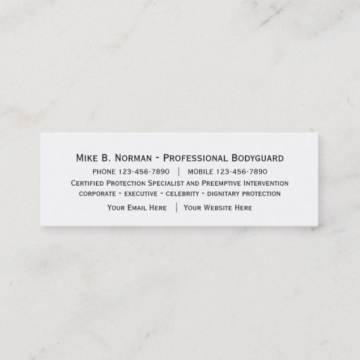 Bodyguard Business Cards | Zazzle