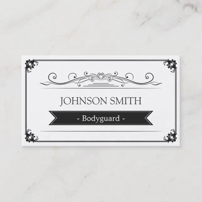 Bodyguard - Classy Vintage Frame Business Card | Zazzle