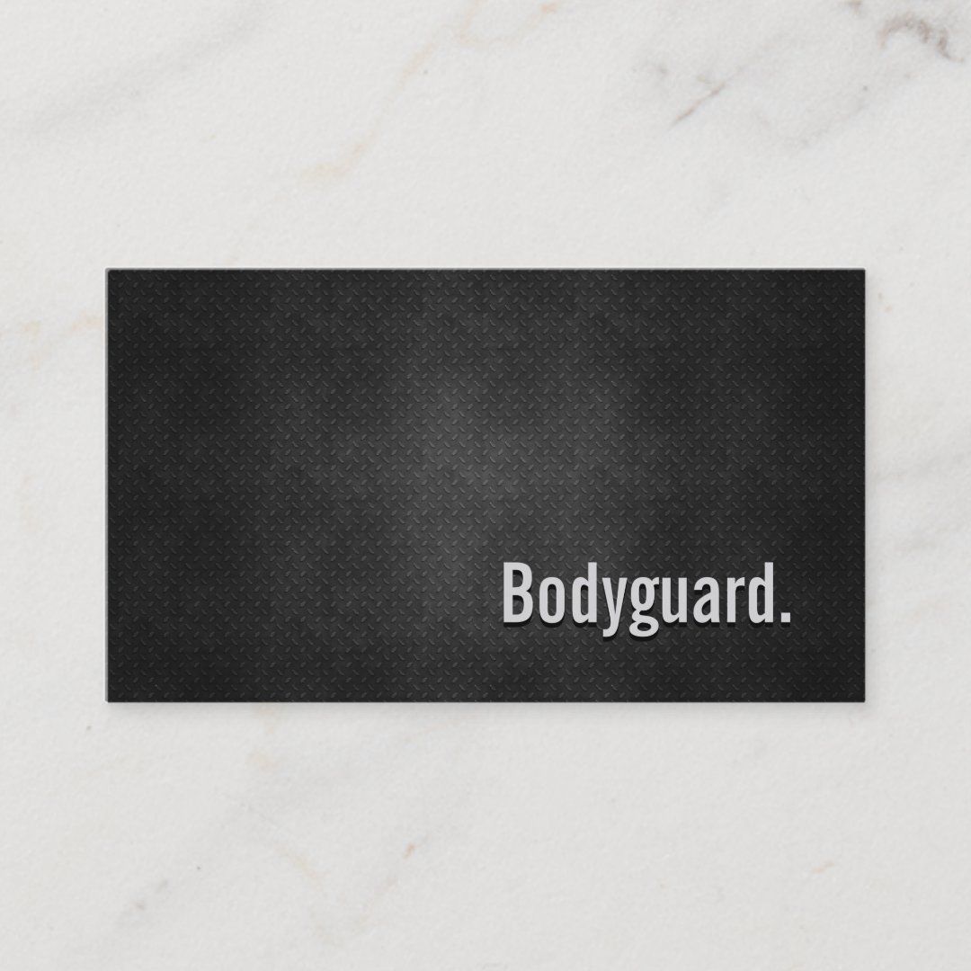 Bodyguard Cool Black Metal Simplicity Business Card | Zazzle