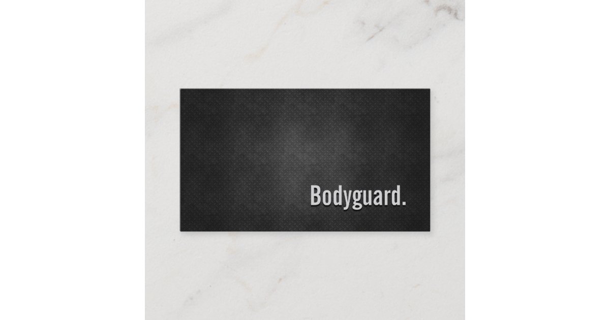 Bodyguard Cool Black Metal Simplicity Business Card | Zazzle