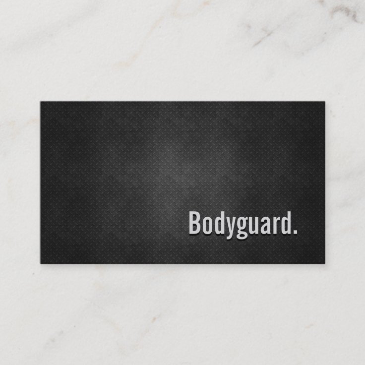 Bodyguard Cool Black Metal Simplicity Business Card | Zazzle