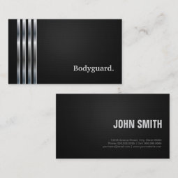 Bodyguard Professional Black Silver Business Card | Zazzle