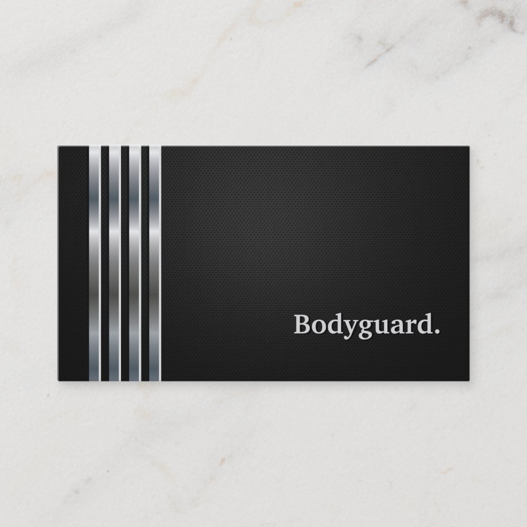 Bodyguard Professional Black Silver Business Card | Zazzle