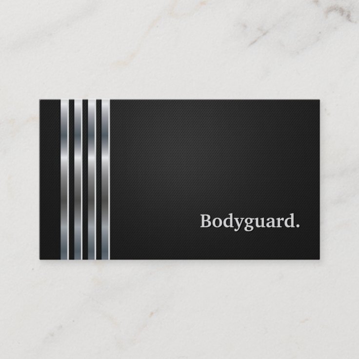 Bodyguard Professional Black Silver Business Card | Zazzle