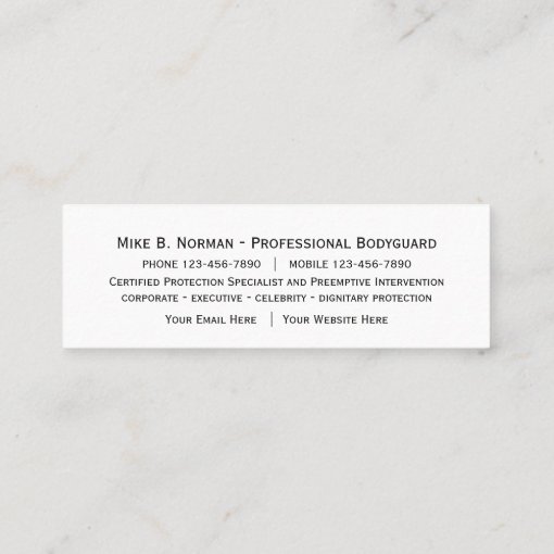 Bodyguard Professional Compact Business Cards | Zazzle