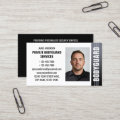 Bodyguard Security Services Guard ID Photo Gray Business Card | Zazzle