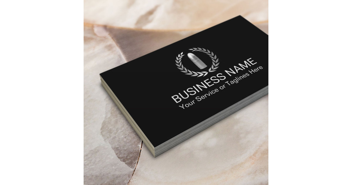 Bodyguard Silver Bullet Modern Black Security Business Card | Zazzle