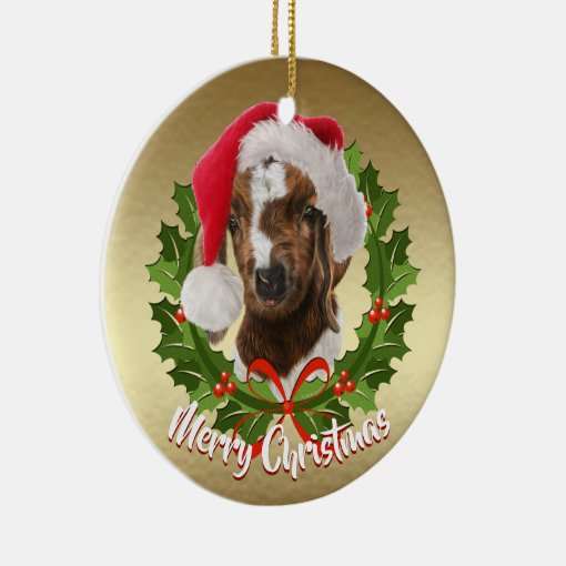 Boer Goat Baby Santa Hat Christmas Ornament | Zazzle