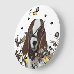 Boer Goat Painting Floral Wall Clock | Zazzle