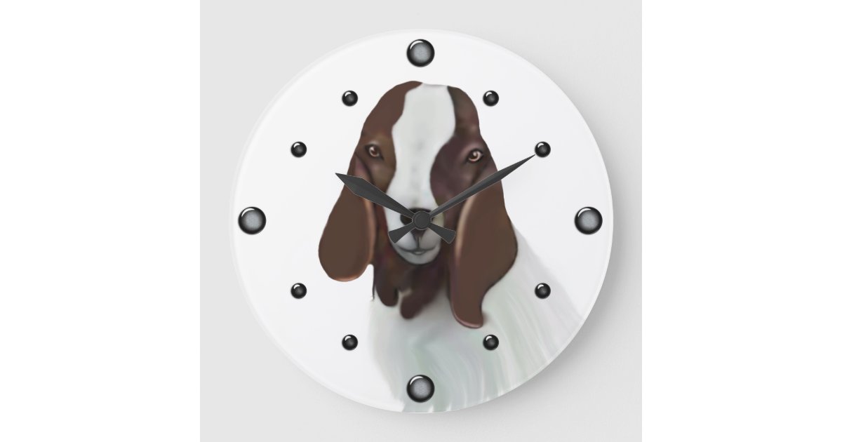 Boer Goat Painting Wall Clock | Zazzle