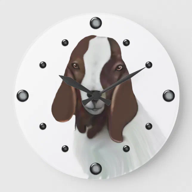 Boer Goat Painting Wall Clock | Zazzle