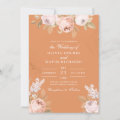 Bohemian Apricot Peonies Wedding Invitation | Zazzle