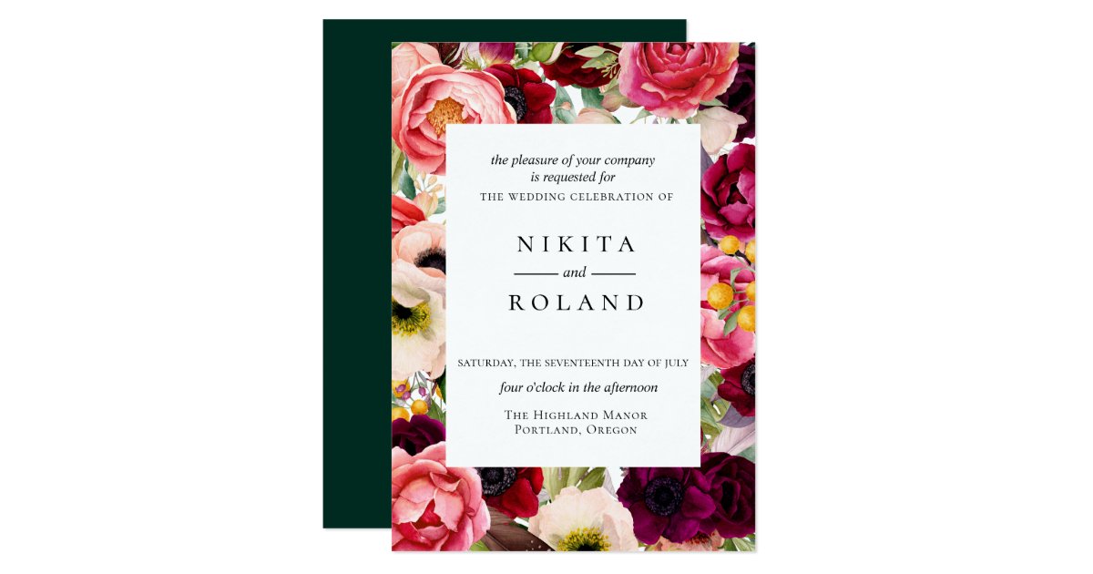 Bohemian Blooms Wedding Invitation | Zazzle.com