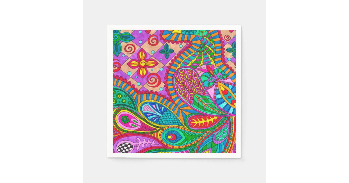 Bohemian Boho MOD Pattern Paper Napkins | Zazzle