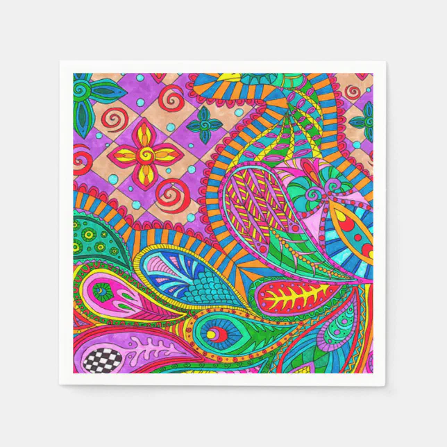 Bohemian Boho MOD Pattern Paper Napkins | Zazzle
