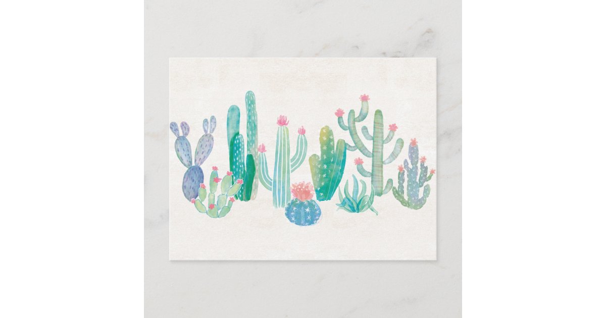 Bohemian Cactus Postcard | Zazzle