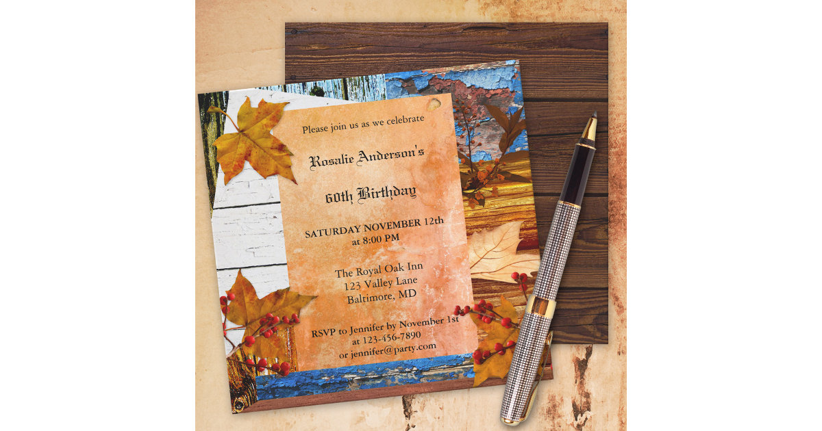 Bohemian Chic Fall Birthday Party Invitation | Zazzle