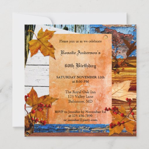 Bohemian Chic Fall Birthday Party Invitation | Zazzle