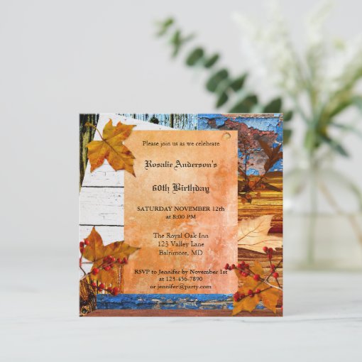 Bohemian Chic Fall Birthday Party Invitation | Zazzle