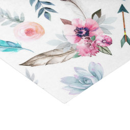 Bohemian Chic Floral Boho Girl Tissue Paper | Zazzle
