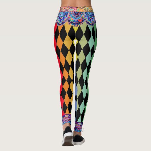 Bohemian Circus Jet Black Jester Leggings | Zazzle