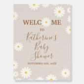 Bohemian Daisy Floral Baby Shower Welcome Board | Zazzle