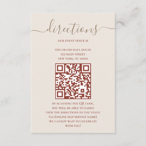 Bohemian Directions Digital Maps With QR Code Enclosure Card | Zazzle