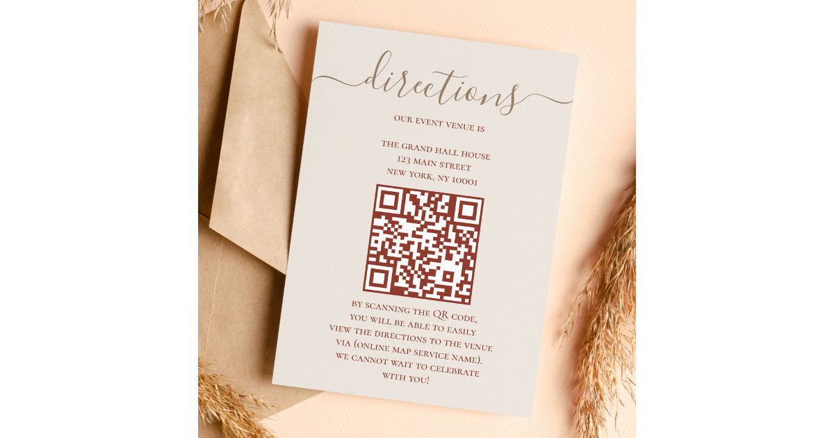 Bohemian Directions Digital Maps With QR Code Enclosure Card | Zazzle