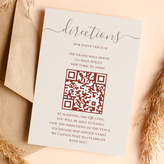 Bohemian Directions Digital Maps With QR Code Enclosure Card | Zazzle