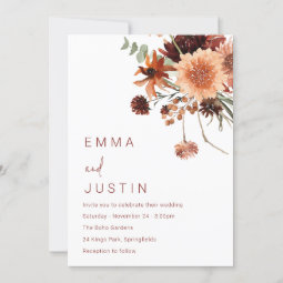 Bohemian Floral All Seasons Wedding Invitation | Zazzle