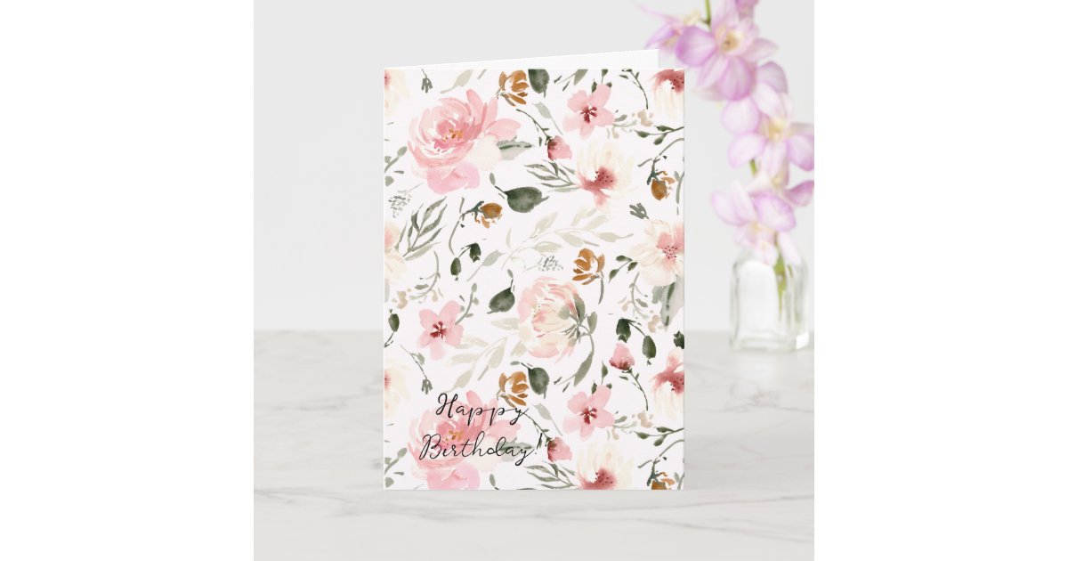 Bohemian floral Birthday Card | Zazzle