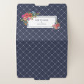 Bohemian Floral Bouquets - Dark Blue - Name File Folder | Zazzle