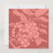 Bohemian Floral Coral Watermark Modern Wedding Invitation | Zazzle