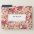 Bohemian Floral Pattern - Dark Blue - Name File Folder | Zazzle