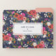 Bohemian Floral Pattern - Dark Blue - Name File Folder | Zazzle