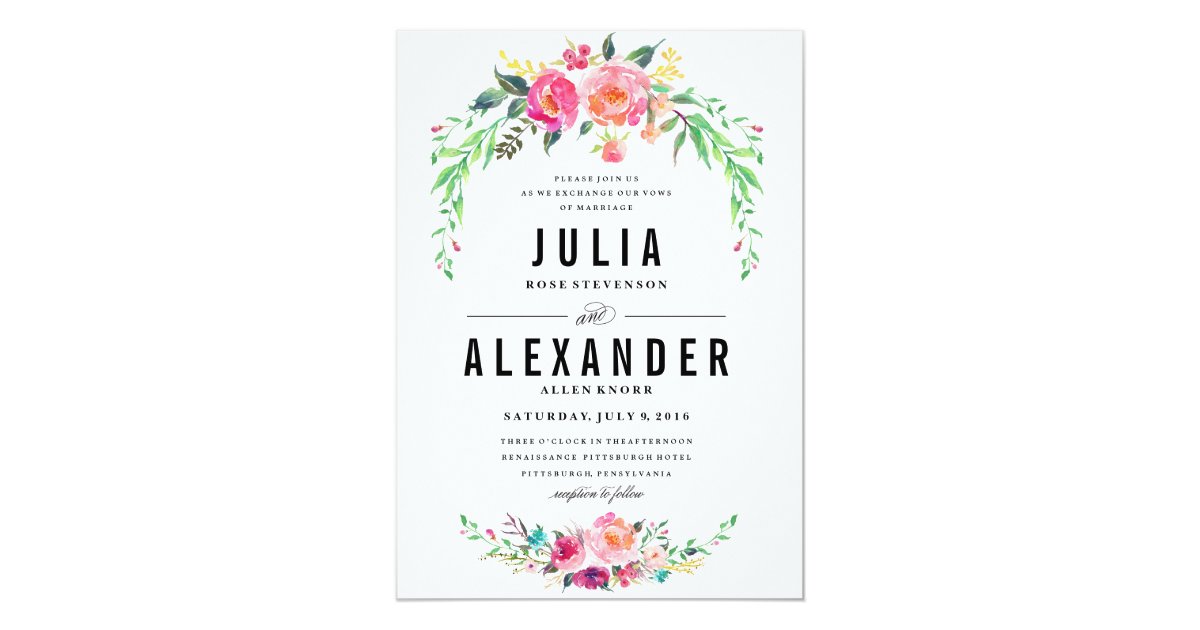Bohemian Floral Wedding Invitation | Zazzle.com
