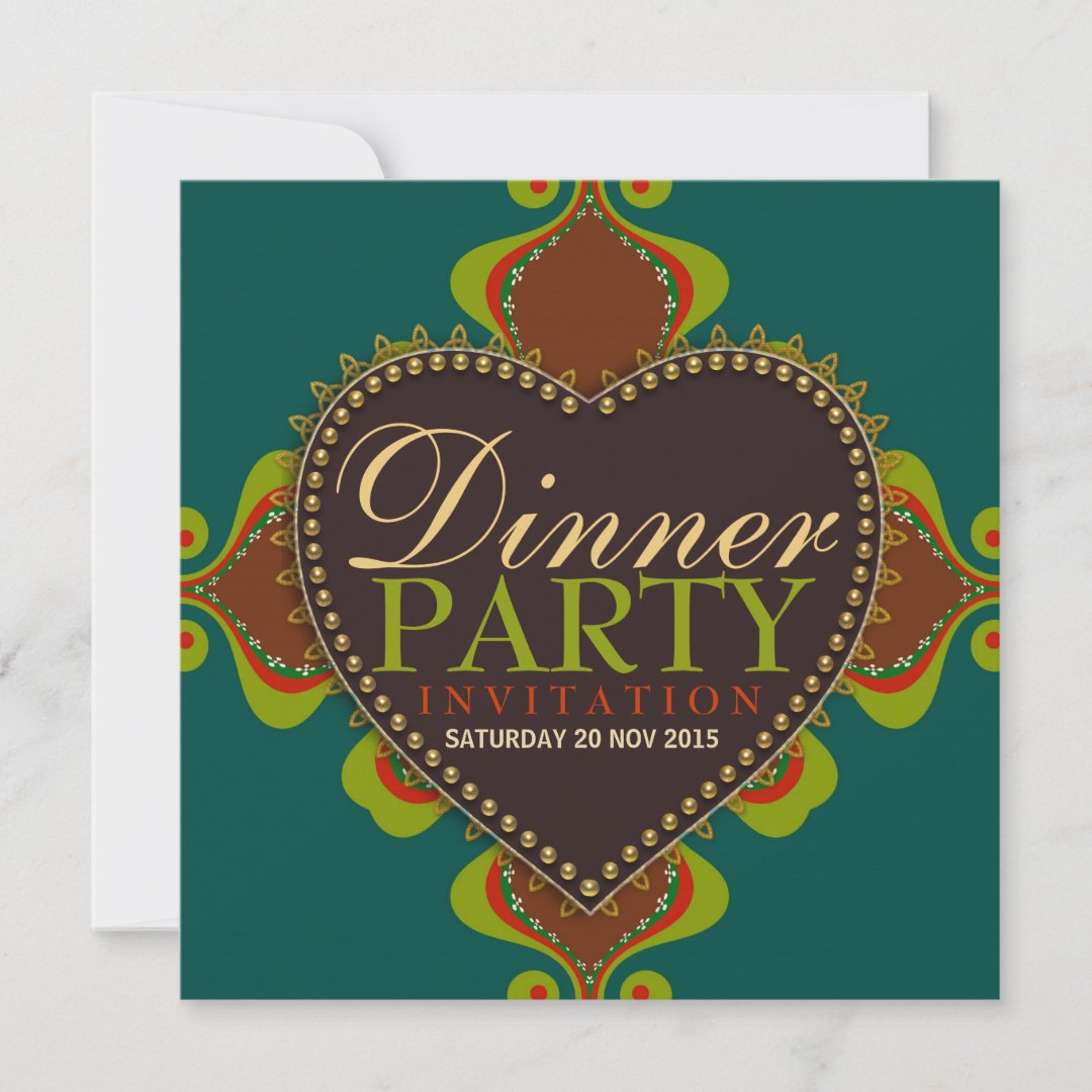 Bohemian Goddess Dinner Birthday Party Invitations | Zazzle