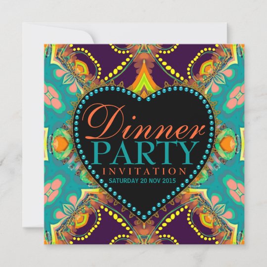 Bohemian Hippie Batik Dinner Party Invitations | Zazzle.com