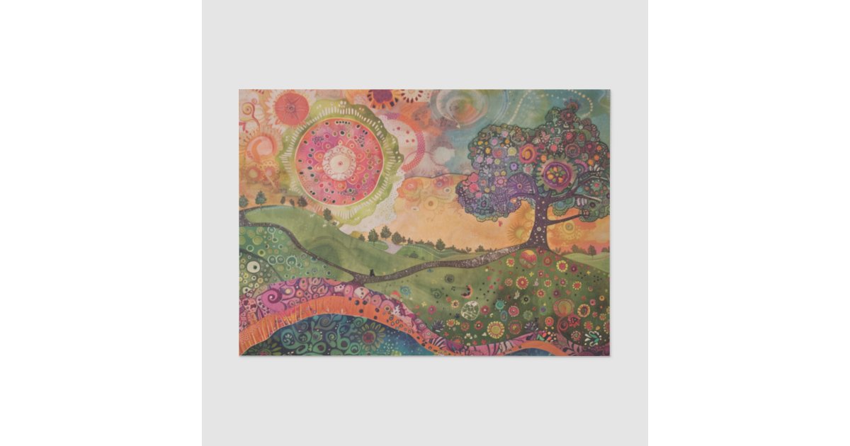 Bohemian Hippie Swirl Decoupage Tissue Paper | Zazzle