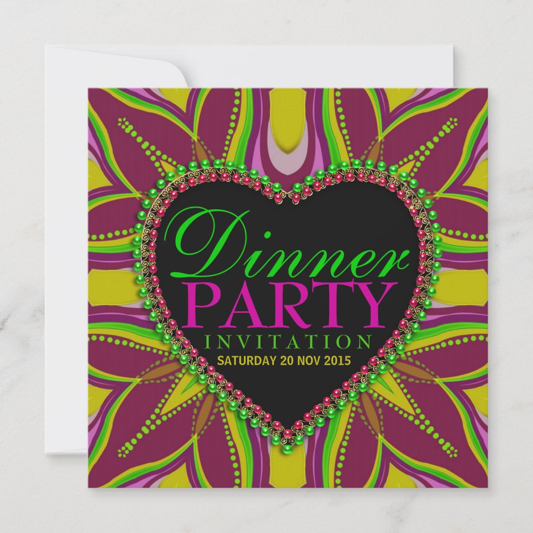 Bohemian Hippy Girls Night Dinner Party Invitation | Zazzle