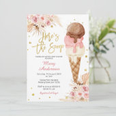 Bohemian Ice Cream Baby Shower Invitation | Zazzle