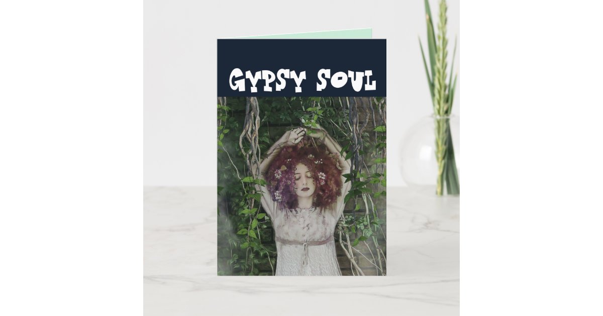 BOHEMIAN LADY GYPSY SOUL BIRTHDAY CARDS | Zazzle