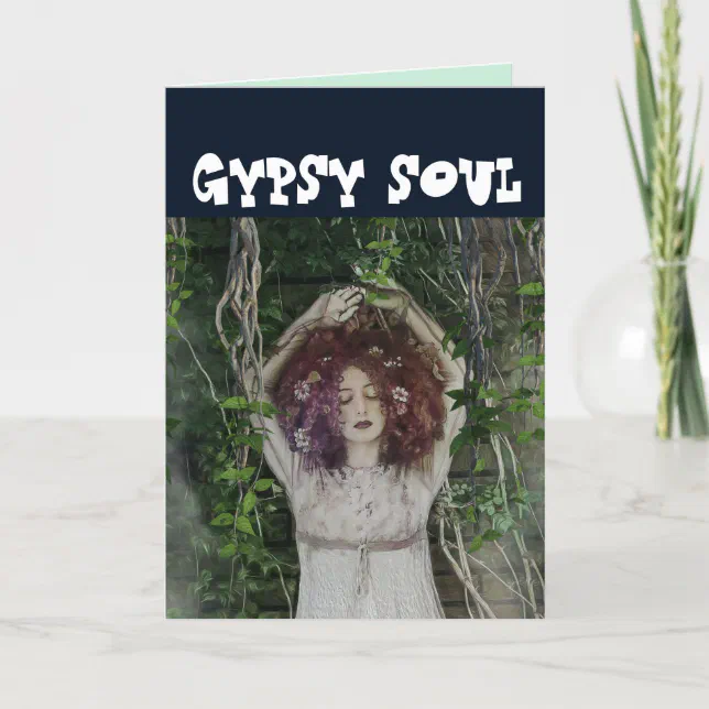 BOHEMIAN LADY GYPSY SOUL BIRTHDAY CARDS | Zazzle